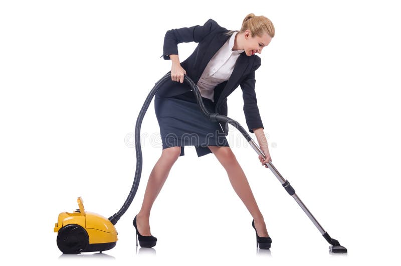 Woman Working As Professional Cleaner in Office Stock Photo - Image of ...