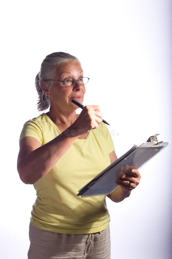 Woman with clipboard stock image. Image of congenial, pleasing - 5884903