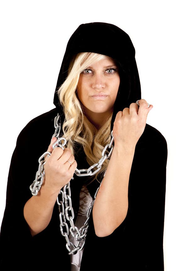 Woman cloak chain looking stock photo. Image of beautiful - 24564386