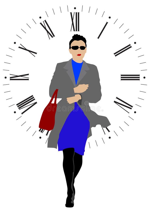 Woman with clock stock vector. Illustration of clock - 20054424