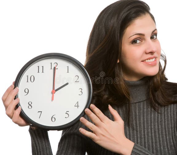 Woman with clock stock photo. Image of adjustment, woman - 29391476