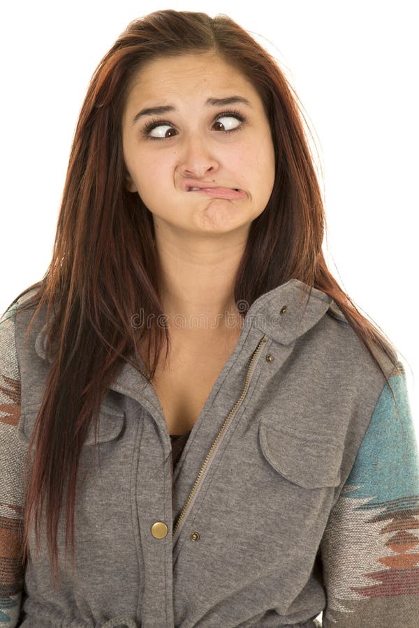 Woman Funny Expression with Tongue Stock Photo - Image of front ...