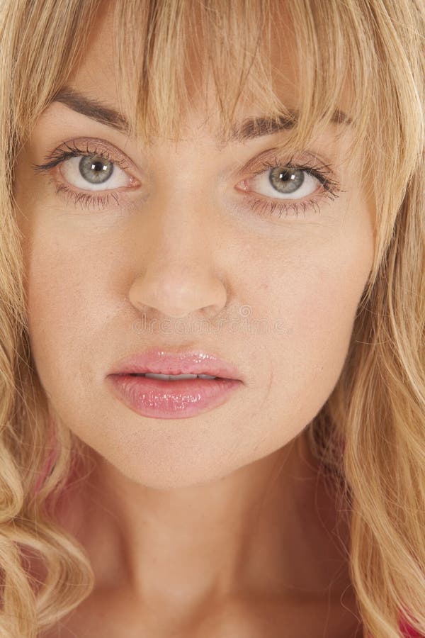 Woman Close Serious Expression Stock Image - Image of cute, beauty ...