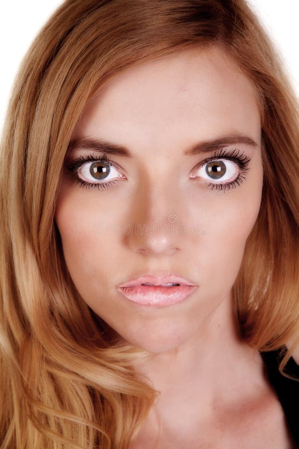 Woman close startled stock photo. Image of face, blond - 16688886