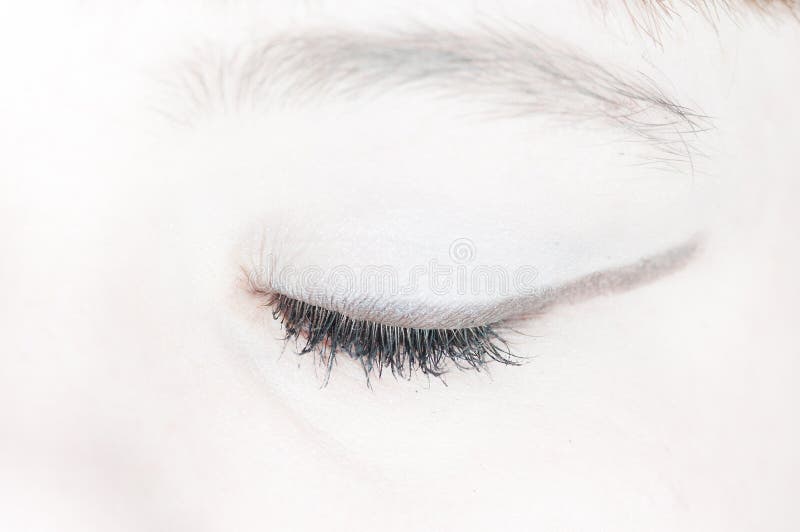 Woman with Closed Eye in Balck and White Stock Photo - Image of lashes ...