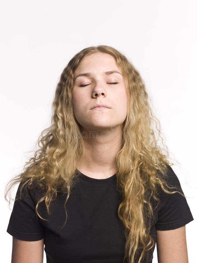 Woman with closed eyes stock image. Image of eyes, expression - 9887081