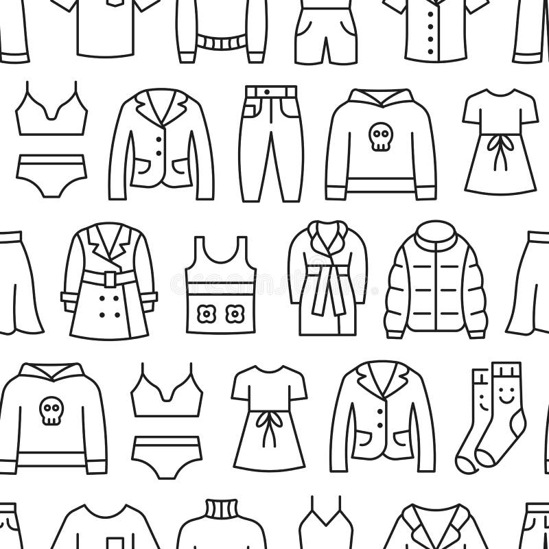 Clothing Line Icon Set Contains Such Icons As Jacket Coat Underwear