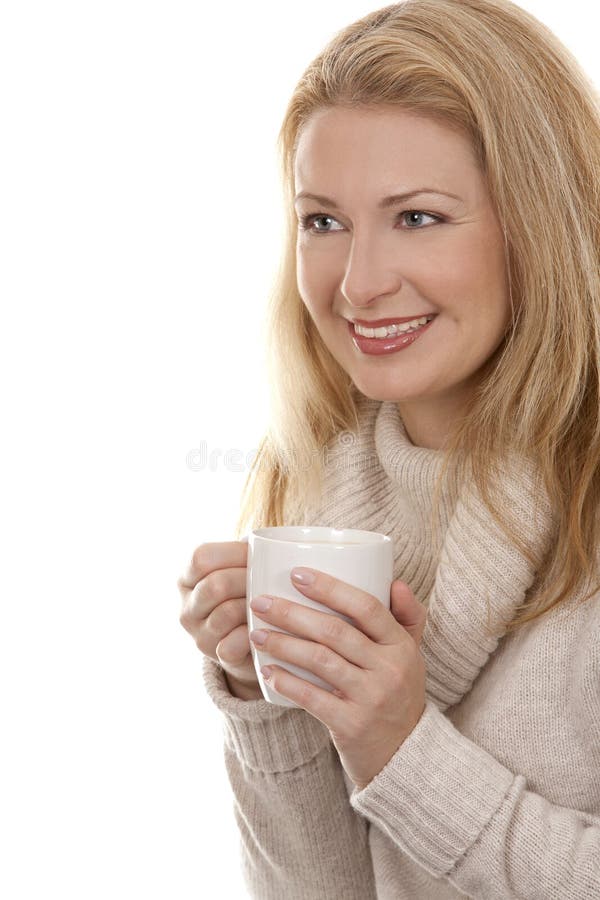 Woman with coffee stock image. Image of attractive, blond - 27174741