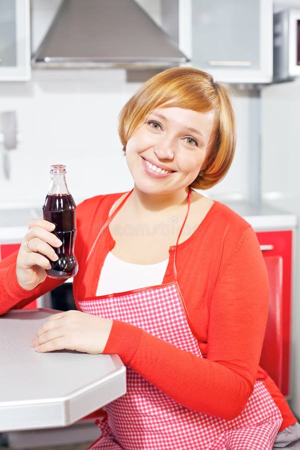 Woman with cola stock photo. Image of cute, beverage - 19205934
