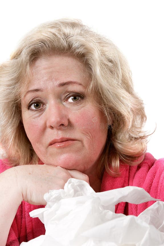 Woman with Cold & Tissues Stock Photo - Image of congestion, tissues ...