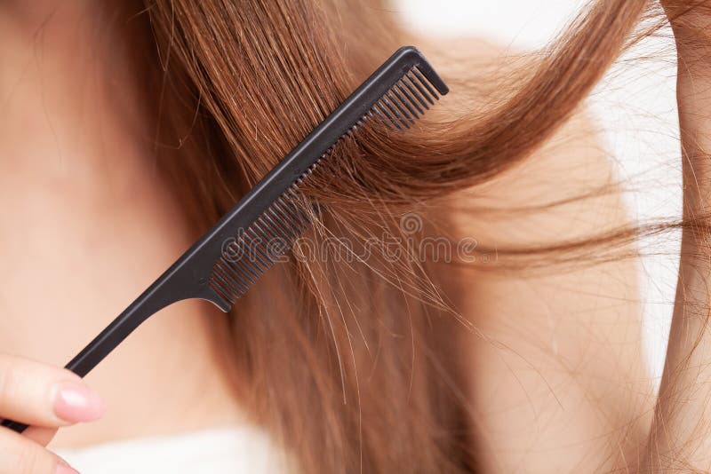 Woman with a Comb in Her Hand on Dressing Room. Stock Image - Image of ...