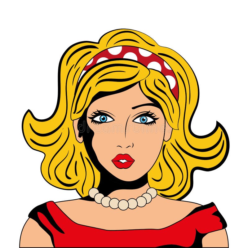 Woman comic face stock vector. Illustration of fashion - 81512824