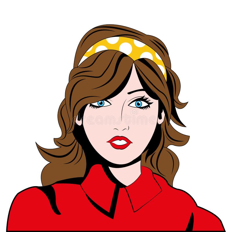 Woman comic face stock vector. Illustration of adult - 81517414