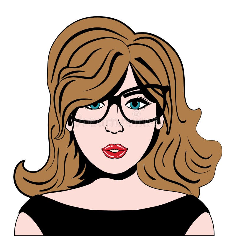 Woman comic face stock vector. Illustration of head, drawing - 81530912