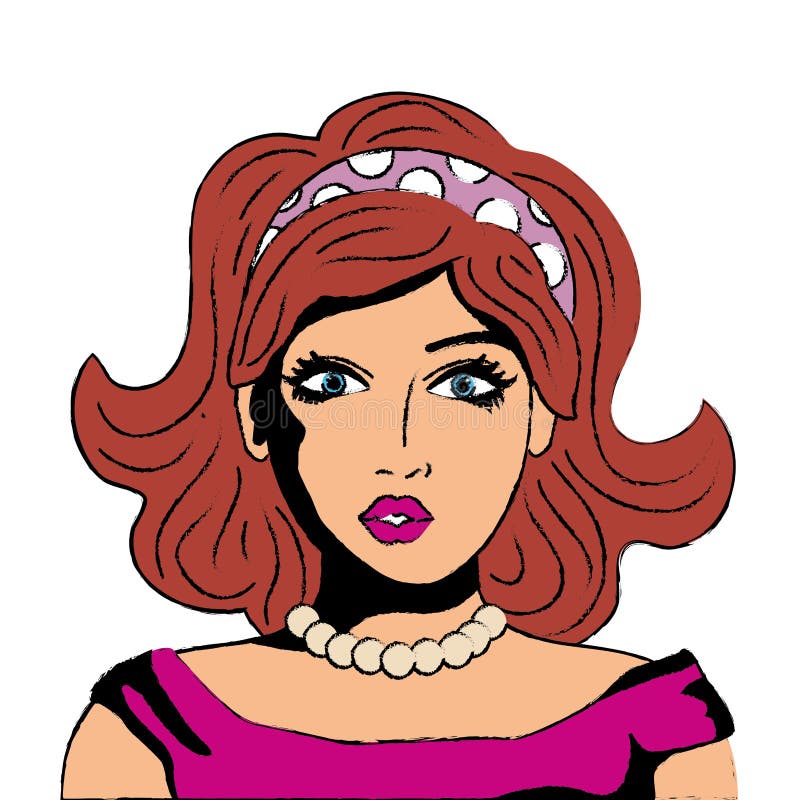 Woman comic outline stock vector. Illustration of newspaper - 115410684