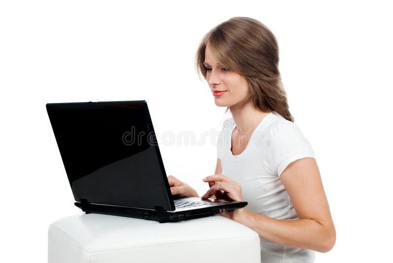 Business Woman Working on Her Computer Stock Image - Image of lady ...