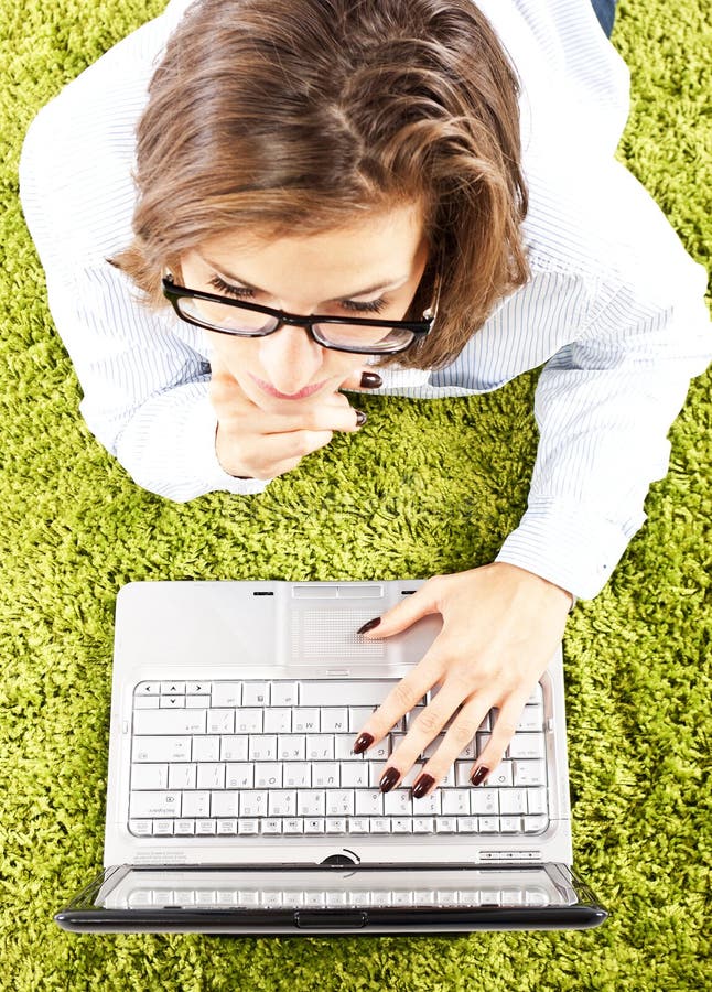 Woman with computer stock image. Image of business, caucasian - 22480573