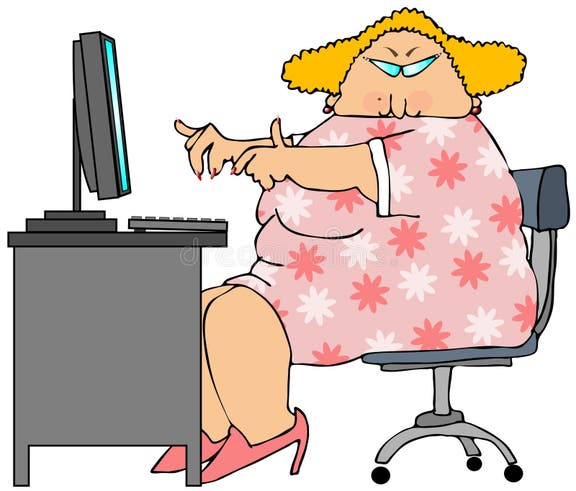Fat Woman Typing Keyboard Stock Illustrations – 4 Fat Woman Typing ...