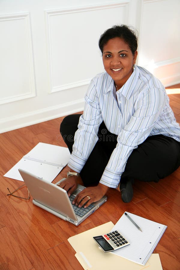 Woman on Computer stock photo. Image of laying, computer - 4659316