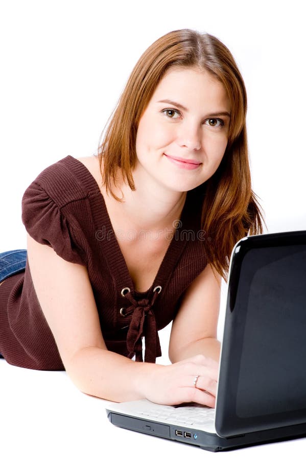 Woman at Computer stock photo. Image of woman, looking - 9915402