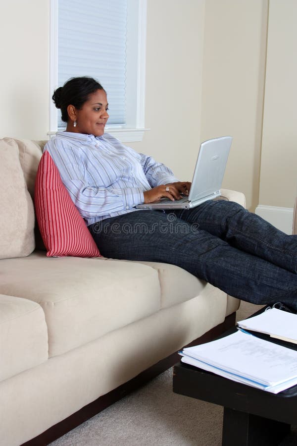 Woman at Computer stock photo. Image of person, young - 7386130