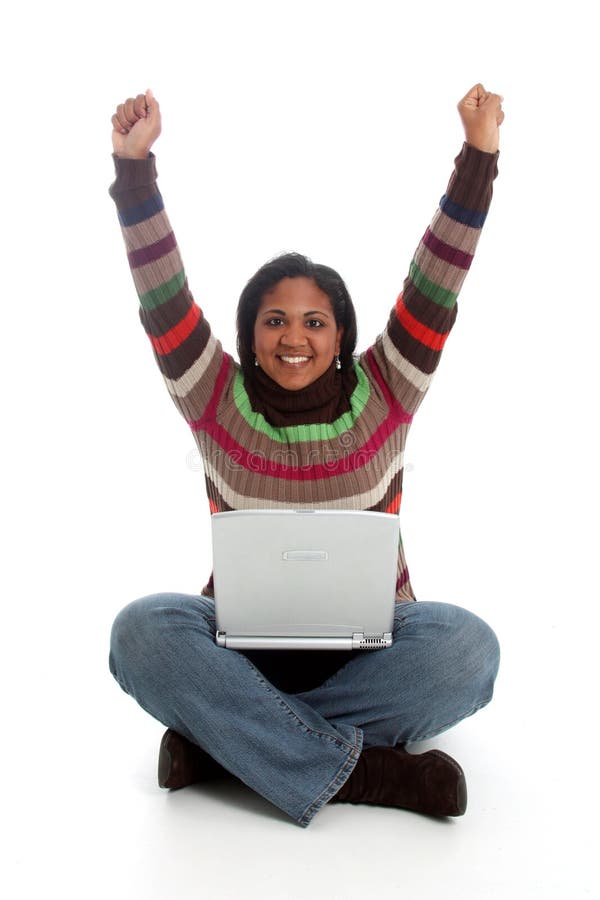 Woman on Computer stock photo. Image of blond, couch, caucasian - 1895552