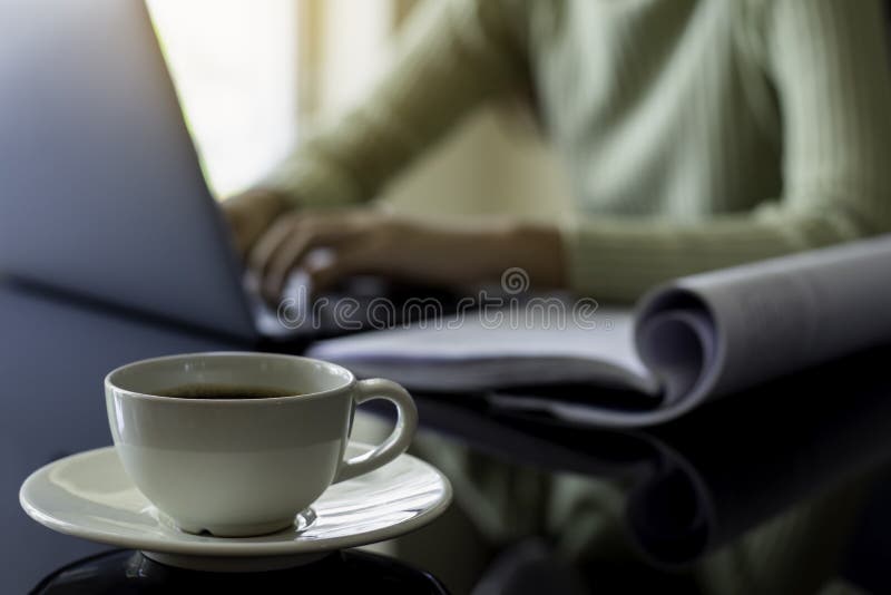 Work from Home, Online Learning by Laptop Computer at Home Concept ...