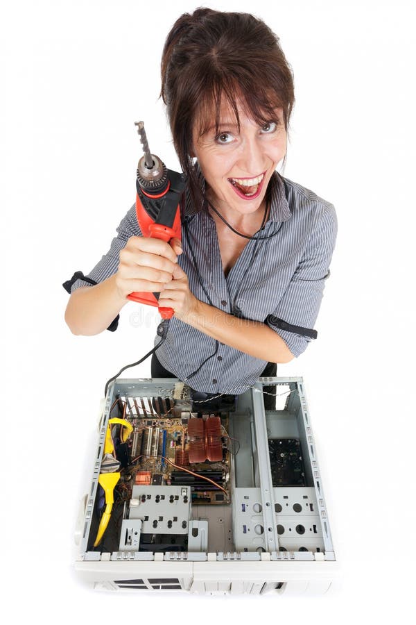 Woman Destroying Computer Stock Photos - Free & Royalty-Free Stock ...