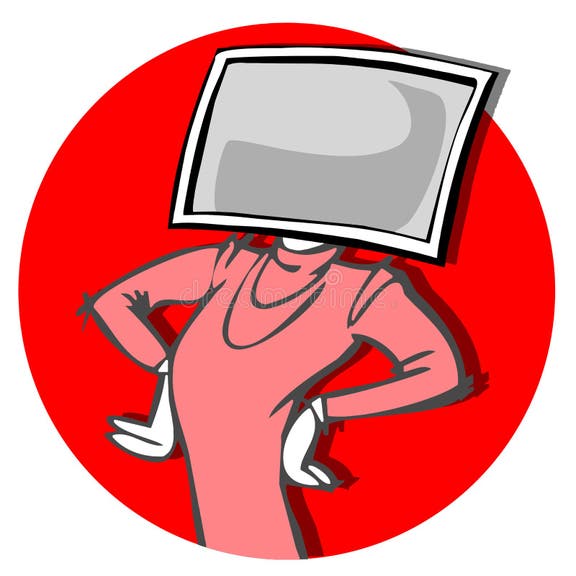 Woman with computer face stock vector. Illustration of woman - 84397840