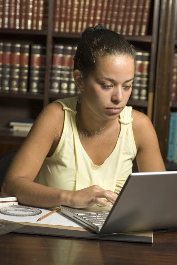 Woman on Computer - Vertical Stock Image - Image of work, laptop: 6077117