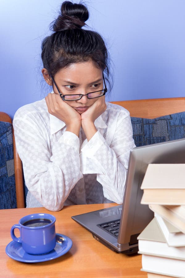 Woman with computer stock image. Image of businesswoman - 33833629