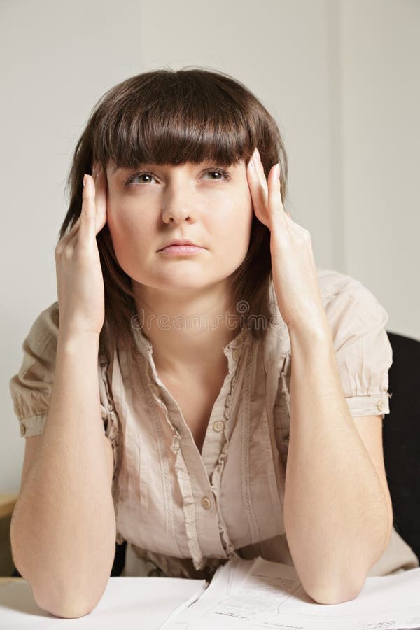 Woman Concentrating Closeup Stock Image - Image of closeup, attractive ...