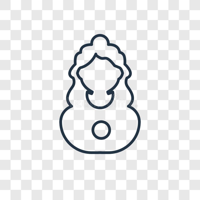 Woman Concept Vector Linear Icon Isolated on Transparent Background ...