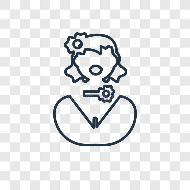 Woman Concept Vector Linear Icon Isolated on Transparent Background ...
