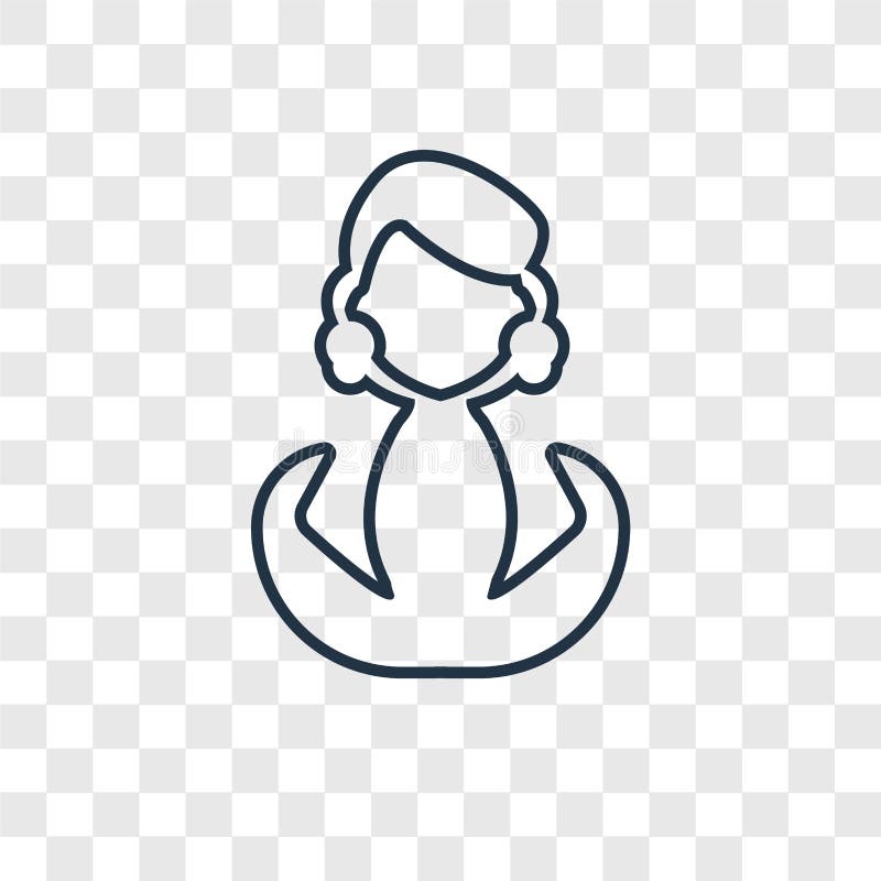 Woman Concept Vector Linear Icon Isolated on Transparent Background ...