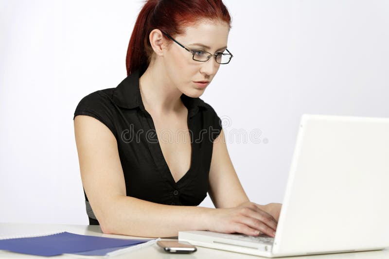 Woman concerned at work stock photo. Image of woman, beautiful - 25673592