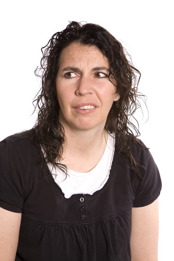 Woman with Confused Expression on Her Face Stock Photo - Image of hand ...
