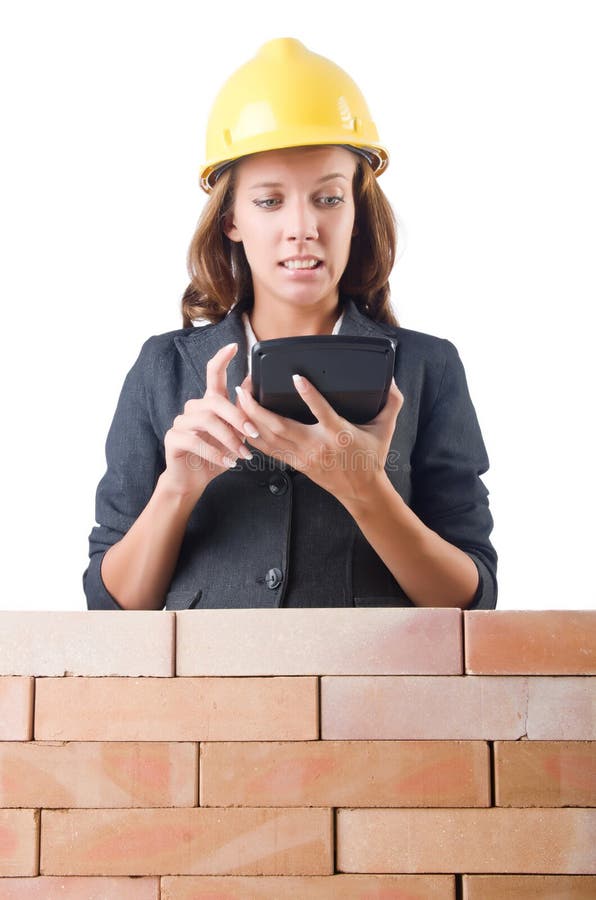 Woman construction worker stock photo. Image of finished - 39760204