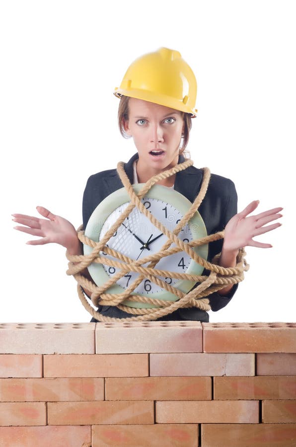 Woman construction worker stock image. Image of isolated - 40152141