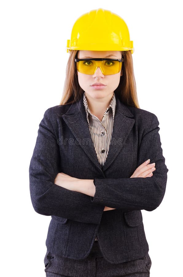 Woman Construction Worker Isolated Stock Image - Image of design ...