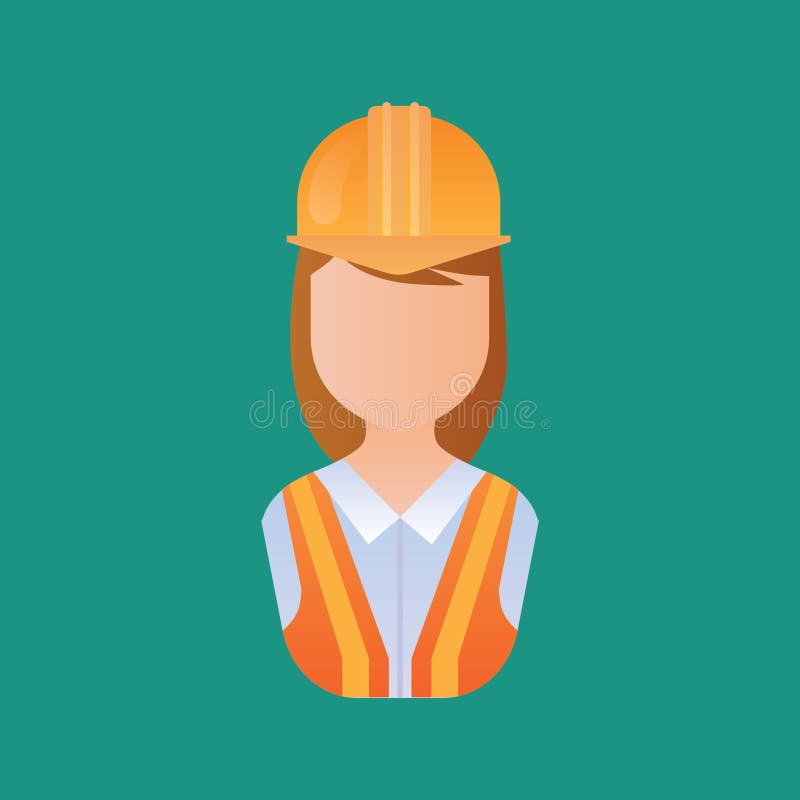 Woman Construction Worker Icon Stock Vector - Illustration of handyman ...