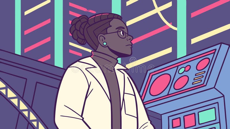 Woman in Control Room Vector, Technology and Operations Center Design ...