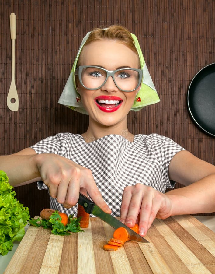 Woman cook stock image. Image of close, chef, retro, funny - 28461789