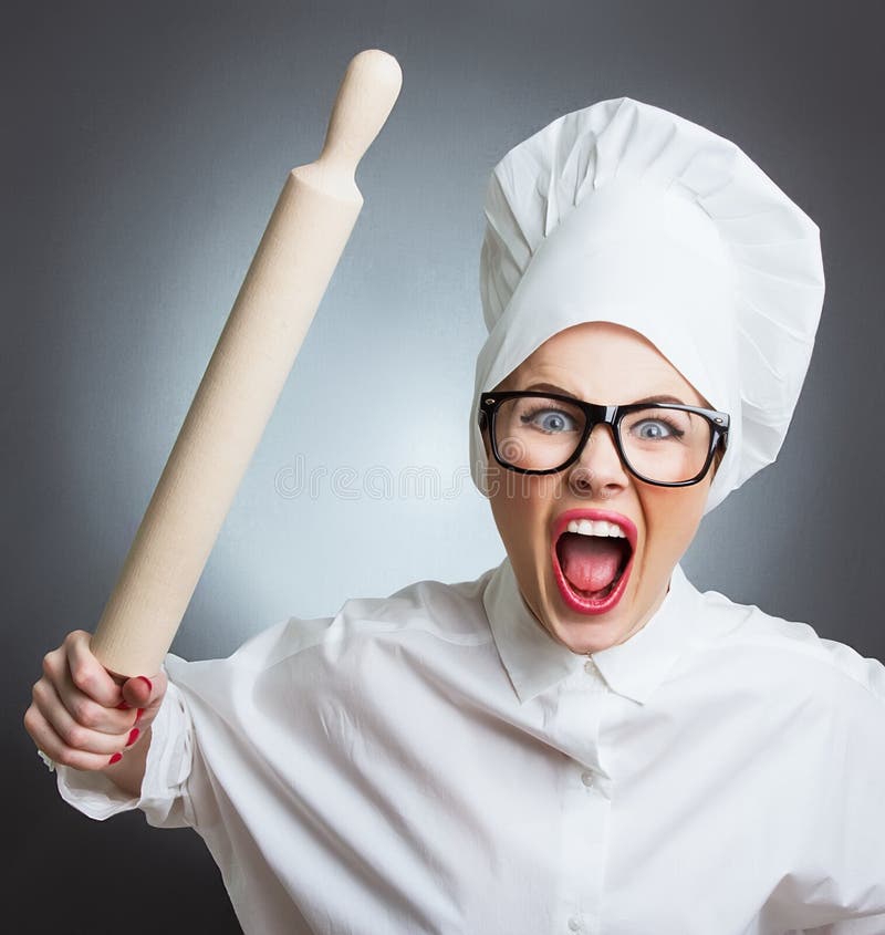 Woman Cook Makes Hand Cakes with Fresh Strawberries. Stock Image ...