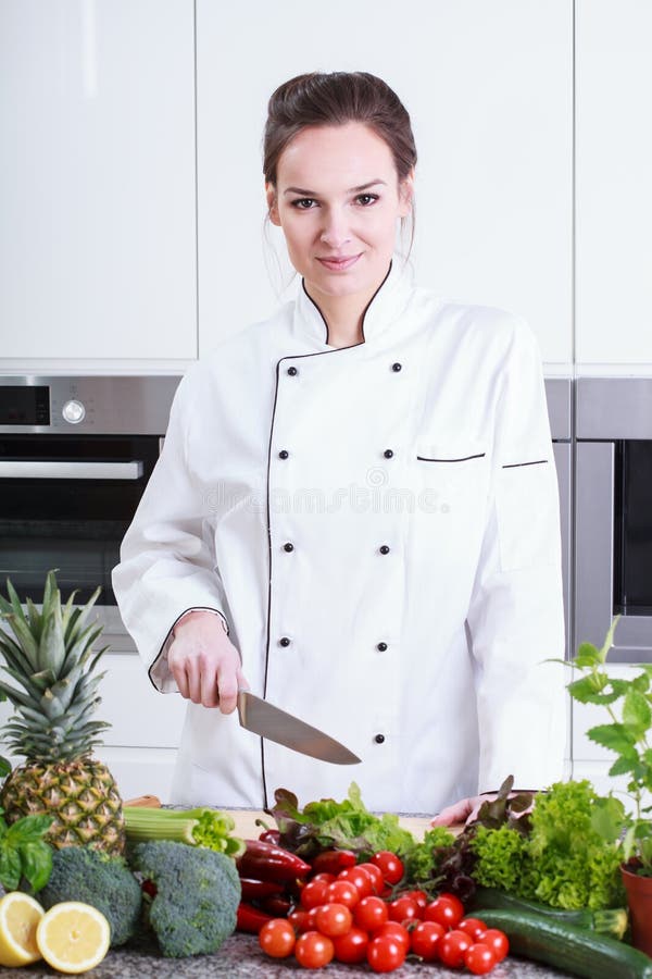 Woman cook in the kitchen stock image. Image of healthy - 40307093