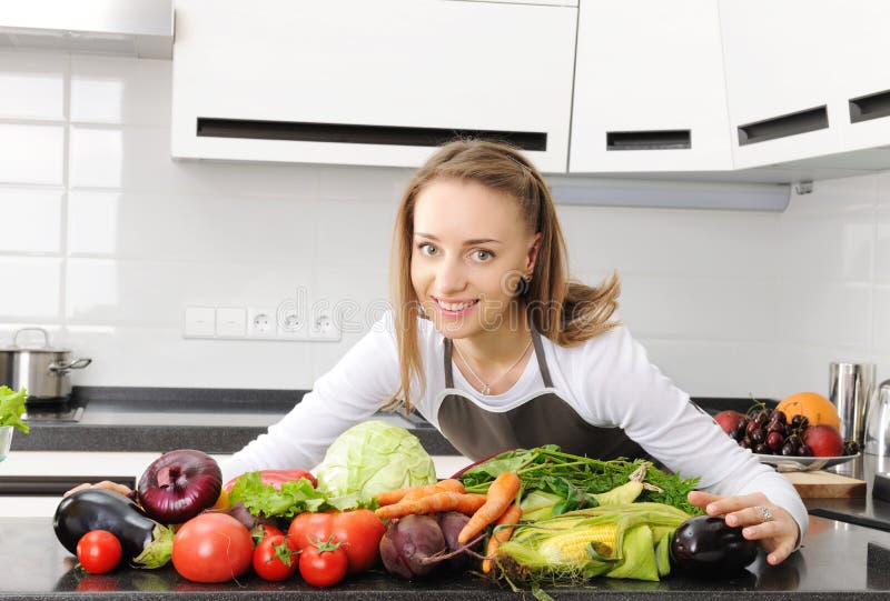 Woman cooking stock image. Image of preparing, dinner - 15677331