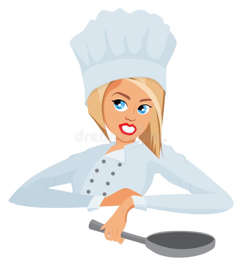 Woman Cooking Stock Vector Illustration Of Drawing Holding 44216721