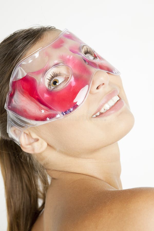 Woman with Cooling Facial Mask Stock Image - Image of adult, hair: 12327433
