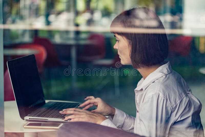 Woman copywriter working stock image. Image of copywriter - 186846123