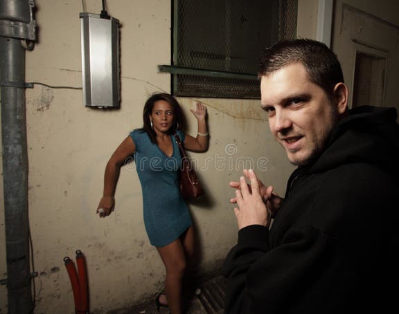 Woman cornered stock photo. Image of plan, urban, crime - 8731706